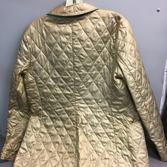 Burberry | Jackets & Coats | Burberry Ladies Gold Quilted Snap Jacket ...